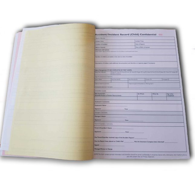 Accident and Incident Book (compliance for Tusla inspections) - Early ...