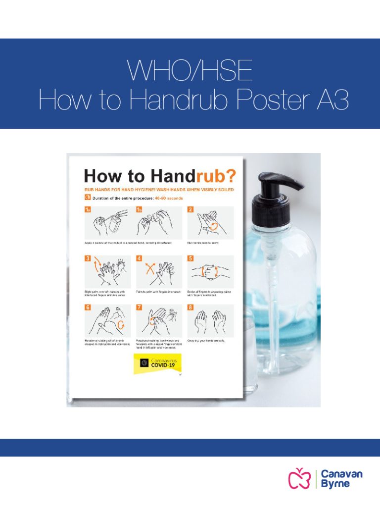 How to Handrub (WHO/HSE Official Poster) - A3 Wipe-Clean Poster - Early ...