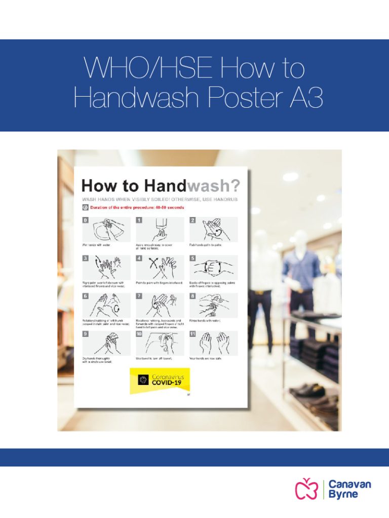 How to Handrub (WHO/HSE Official Poster) - A3 Wipe-Clean Poster - Early ...