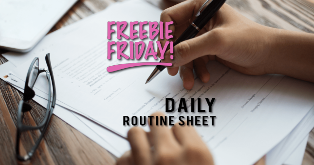 Daily Routine Sheet - Early Years Shop