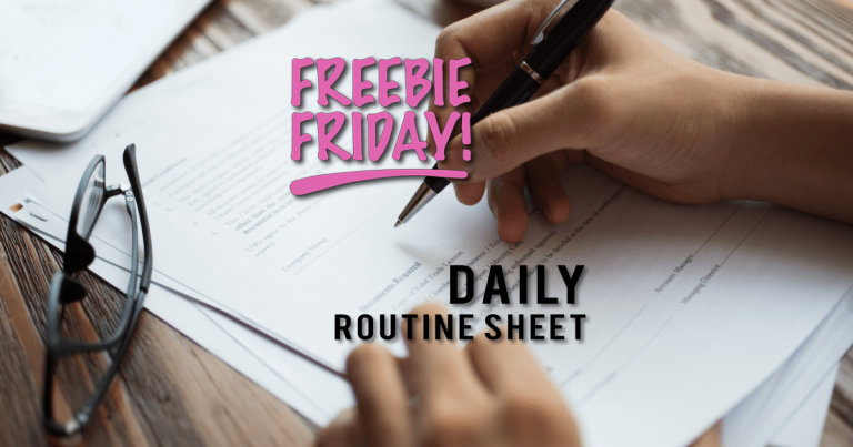 Daily Routine Sheet - Early Years Shop