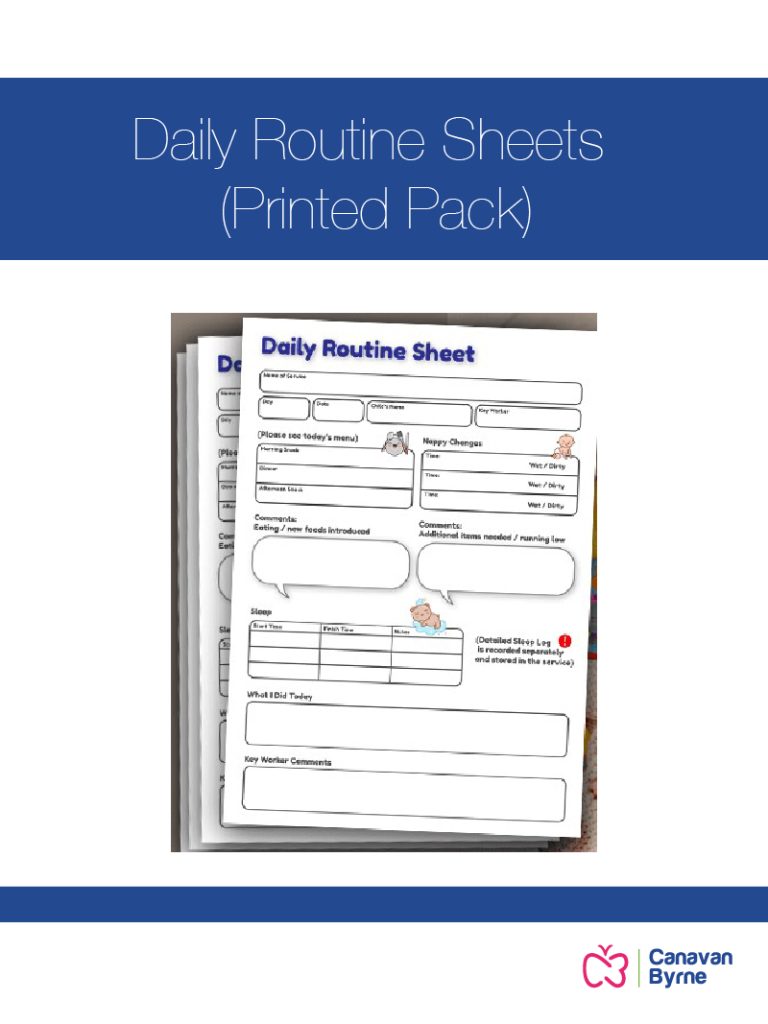 Daily Routine Sheets for Babies and Toddlers: Printed Pack - Early ...