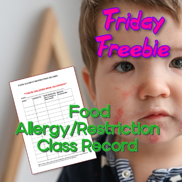 Food Allergy_Restriction Class Record - Early Years Shop