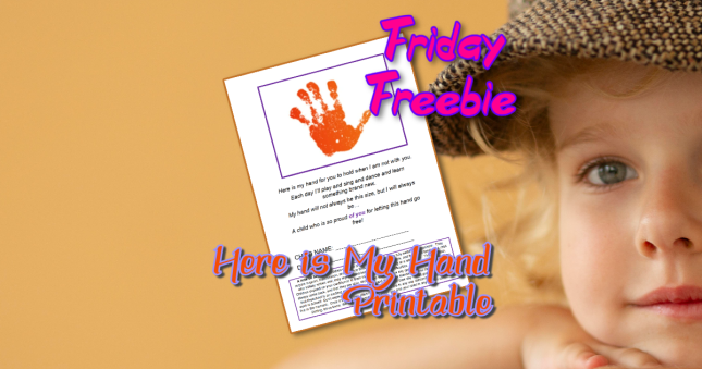 Here is My Hand Printable - Early Years Shop