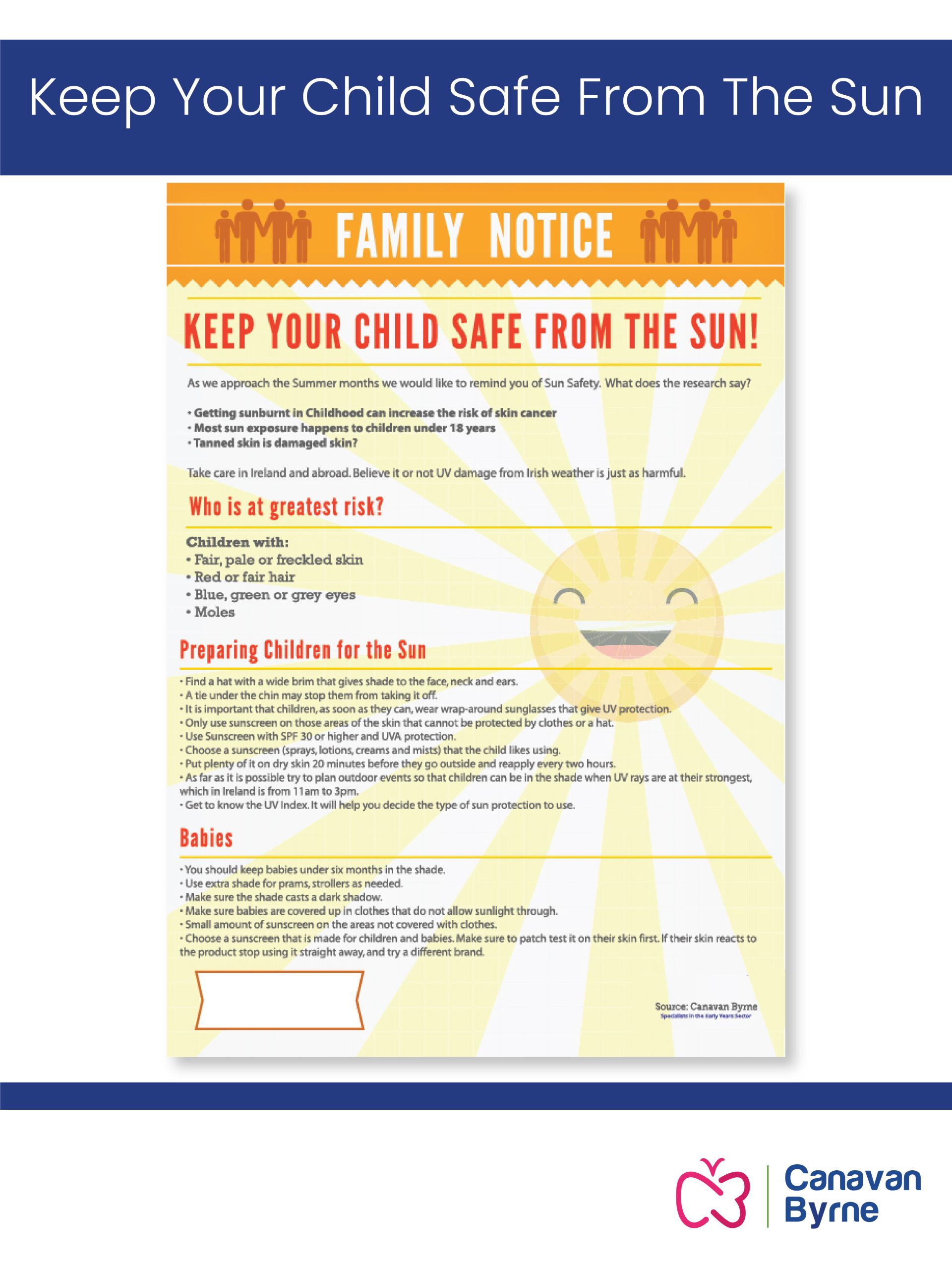 Keep Your Child Safe From The Sun - Early Years Shop