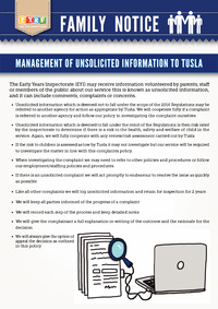 Management Of Unsolicited Information To Tusla - Early Years Shop
